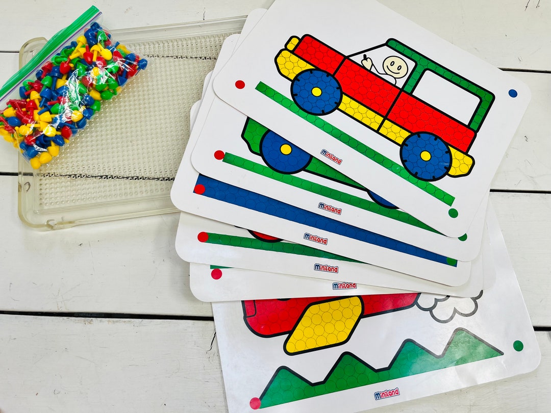 Miniland Vintage Peg Board Toy: Sensory Play Craft Sheets - Etsy