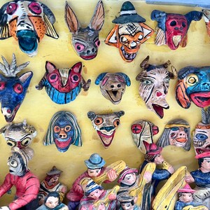 Handmade Vintage Retablo Mask Maker's Workshop Peru Folk Art Diorama ...