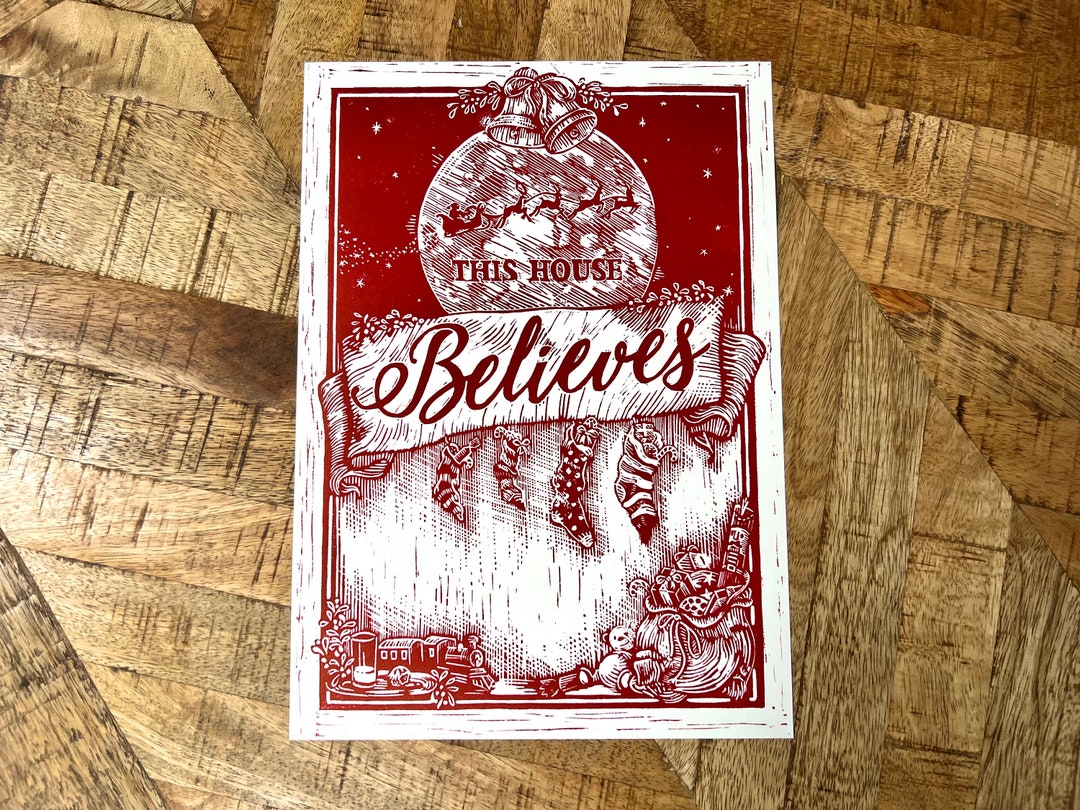 This House Believes - A4 Lino Print, Perfect Gift for Fans of Miracle ...
