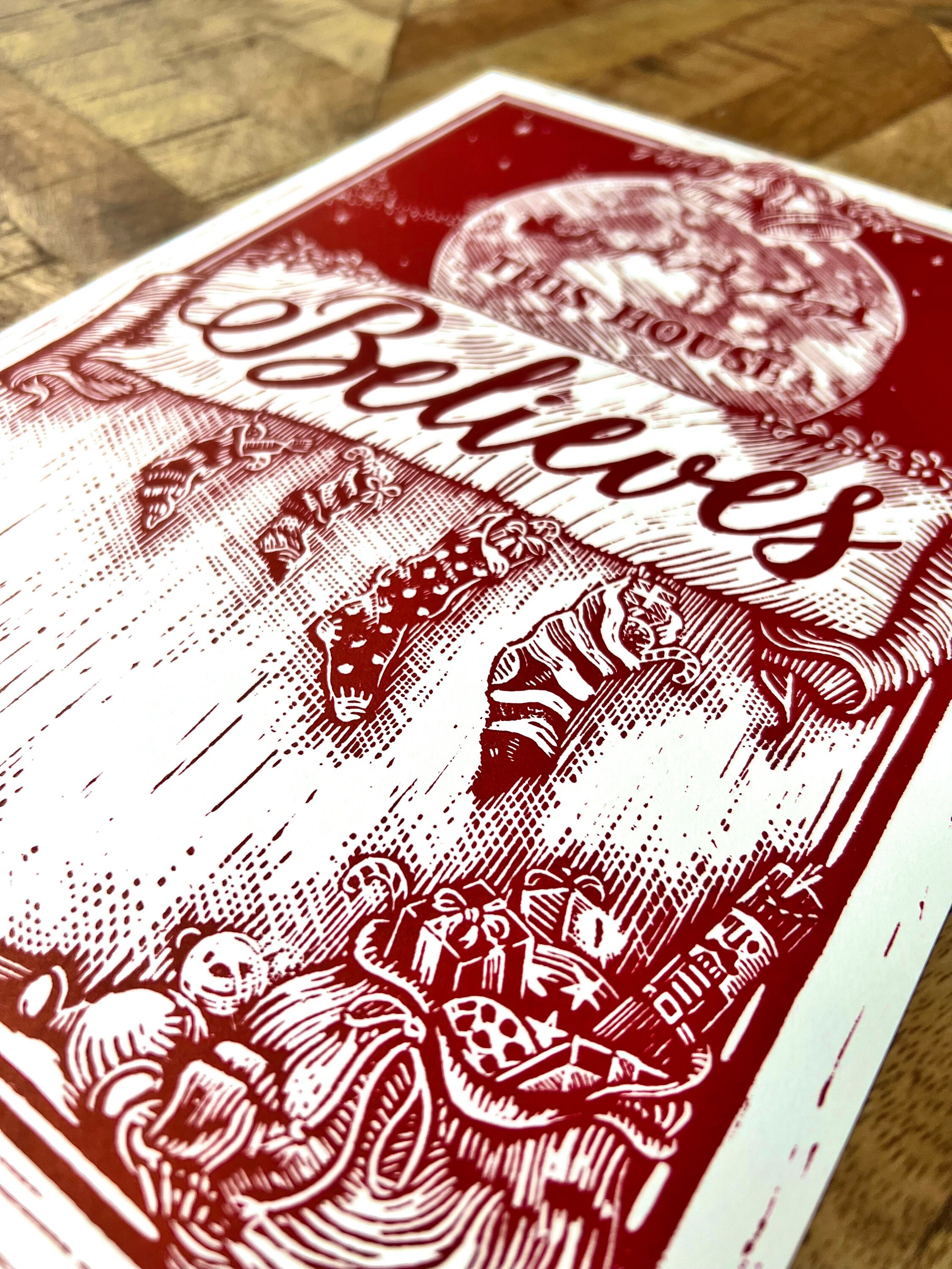 This House Believes - A4 Lino Print, Perfect Gift for Fans of Miracle ...