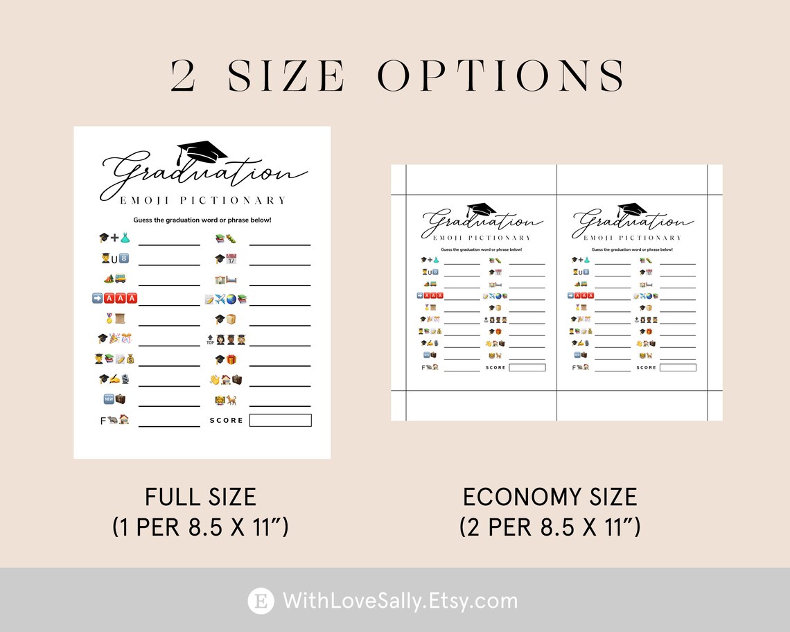 Graduation Emoji Pictionary Graduation Party Games High School ...