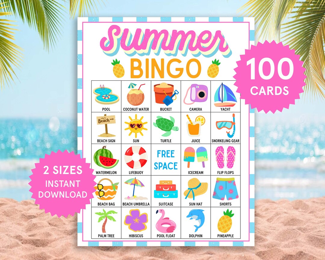 Summer Bingo Summer Activities for Kids Family Summer Games Summer ...