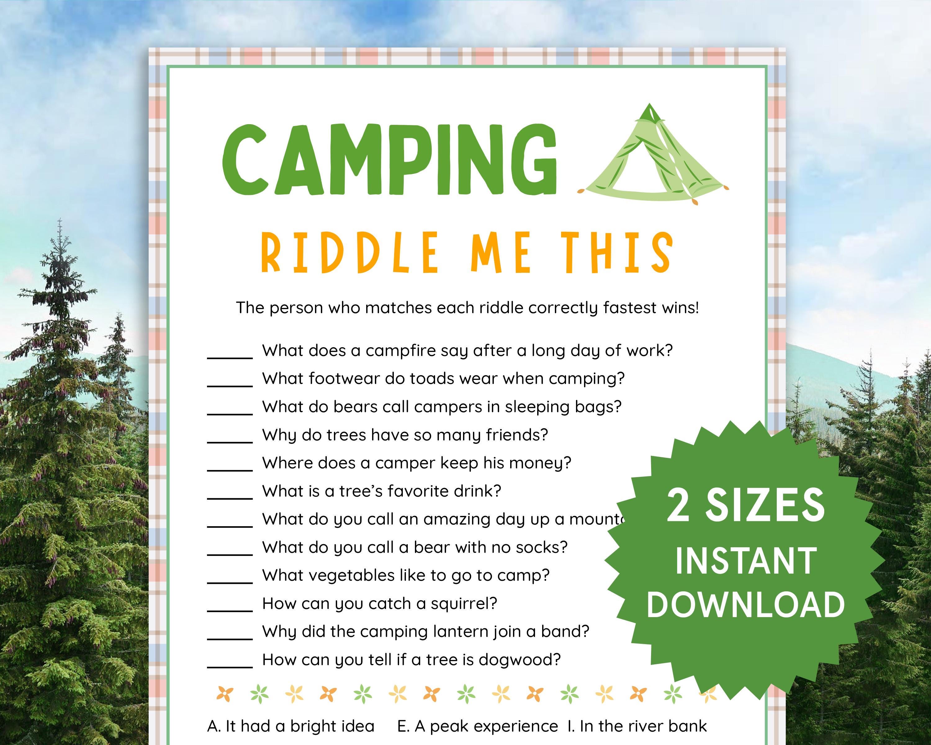 Camping Riddle Me This Camping Games Camping Jokes Dad Camping ...