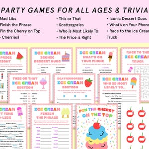 Ice Cream Party Games Ice Cream Games Summer Games Icecream Social ...