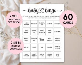 50 Prefilled Baby Shower Bingo Cards Baby Shower Bingo Game Cards Baby ...