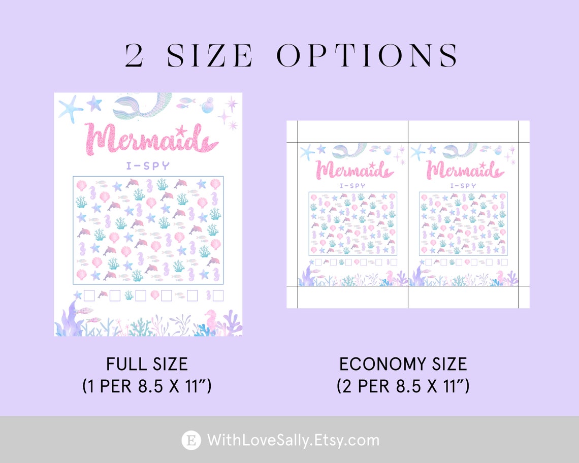 Mermaid I Spy Mermaid Birthday Party Game Kids Mermaid Activities for ...