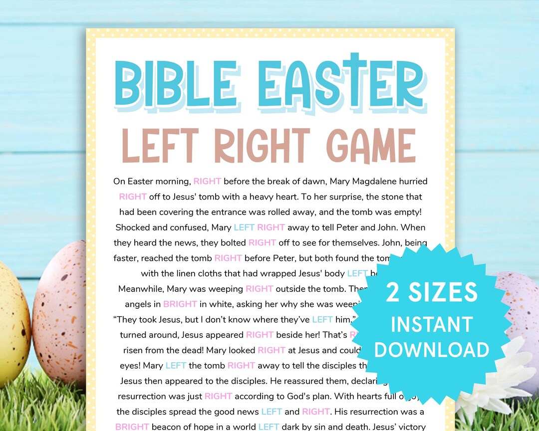 Bible Easter Left Right Game Easter Story Sunday School Church ...