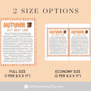 Fall Left Right Game Left Right Poem Fall Family Reunion Gift Exchange ...