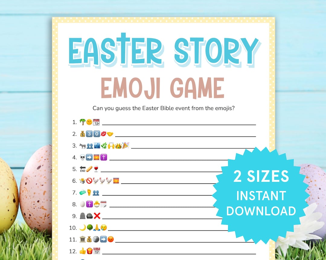 Bible Easter Emoji Pictionary Church Easter Activities for Kids, Adults ...
