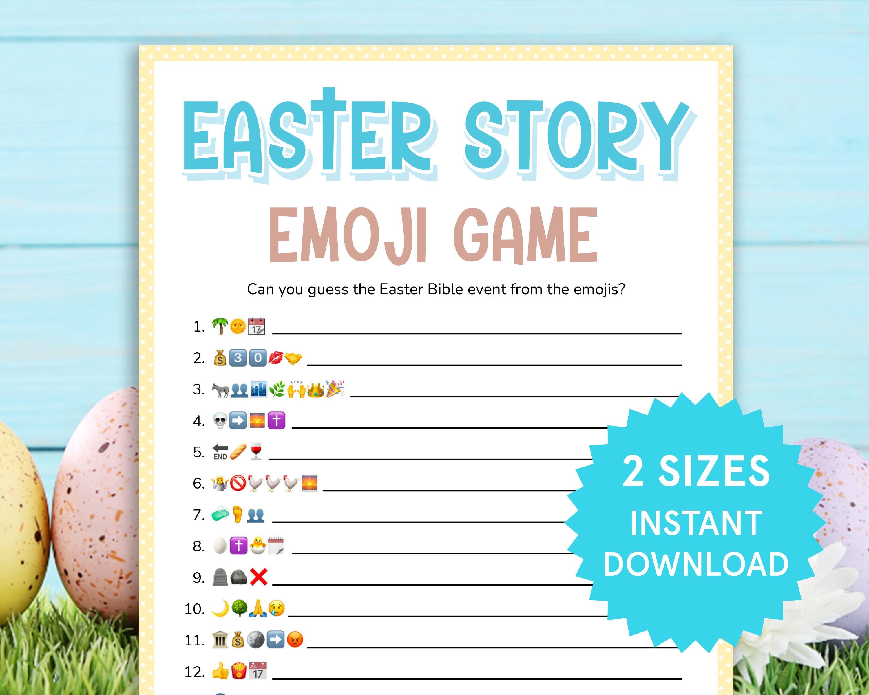 Bible Easter Emoji Pictionary Church Easter Activities for Kids, Adults ...