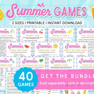 Summer Quick Think Summer Games Summer Think Fast Summer Activities for ...