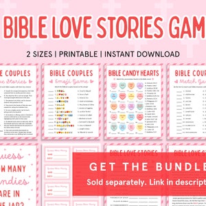 Bible Couples Match Game Bible Games for Kids, Adults Church Valentines ...