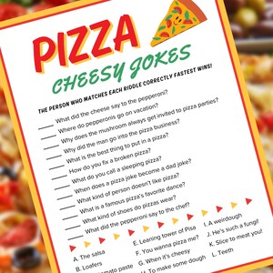 Pizza Riddle Me This Game Printable Pizza Party Games for Kids Adults ...