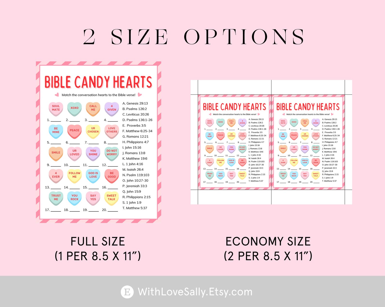 God's Conversation Hearts Bible Match Game Church Valentine Bible Verse ...