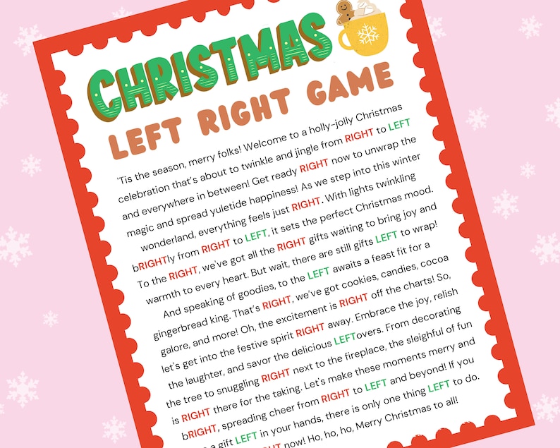 Christmas Left Right Game | Christmas Gift Swap | Gift Exchange Game ...