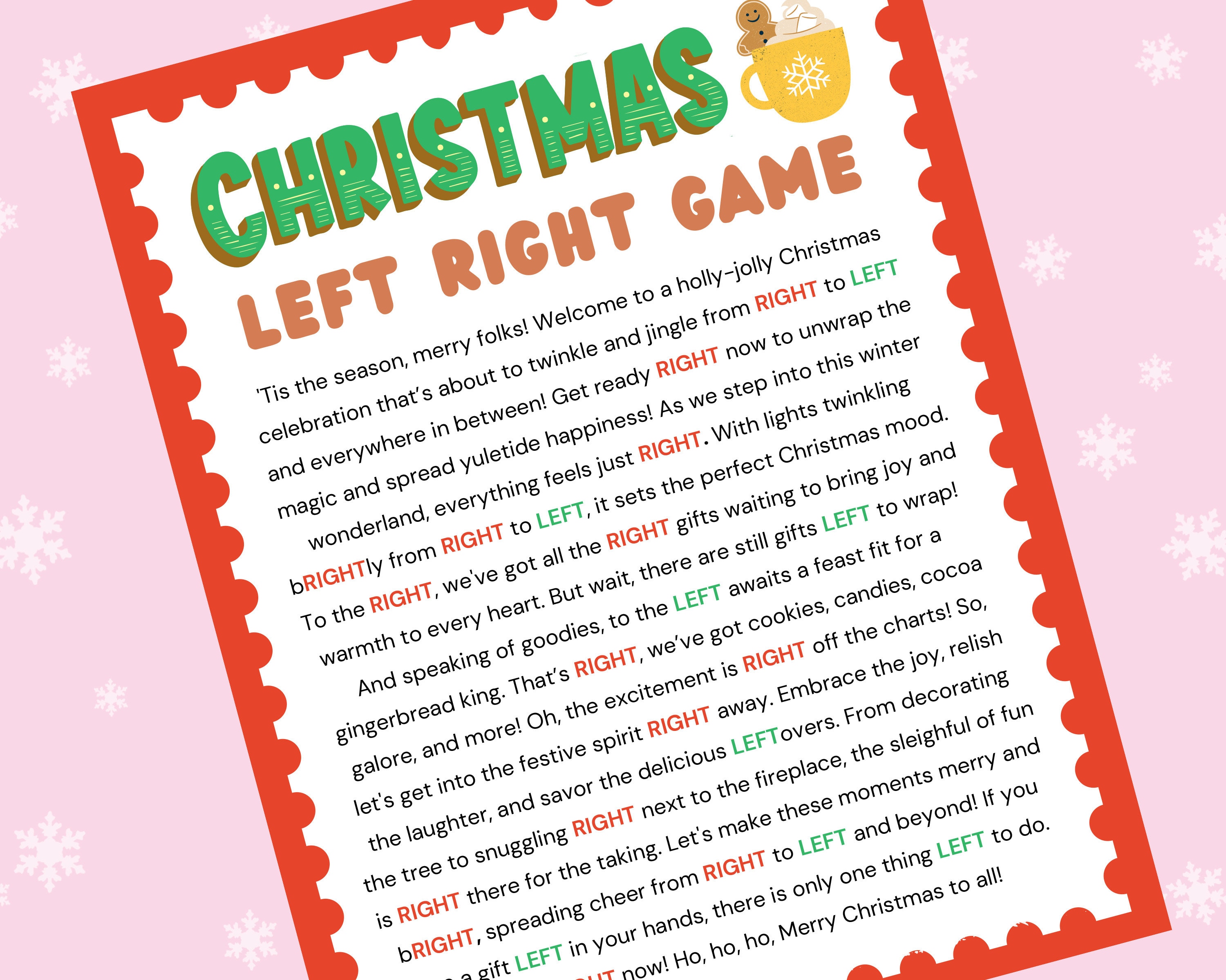 Christmas Left Right Game | Christmas Gift Swap | Gift Exchange Game ...