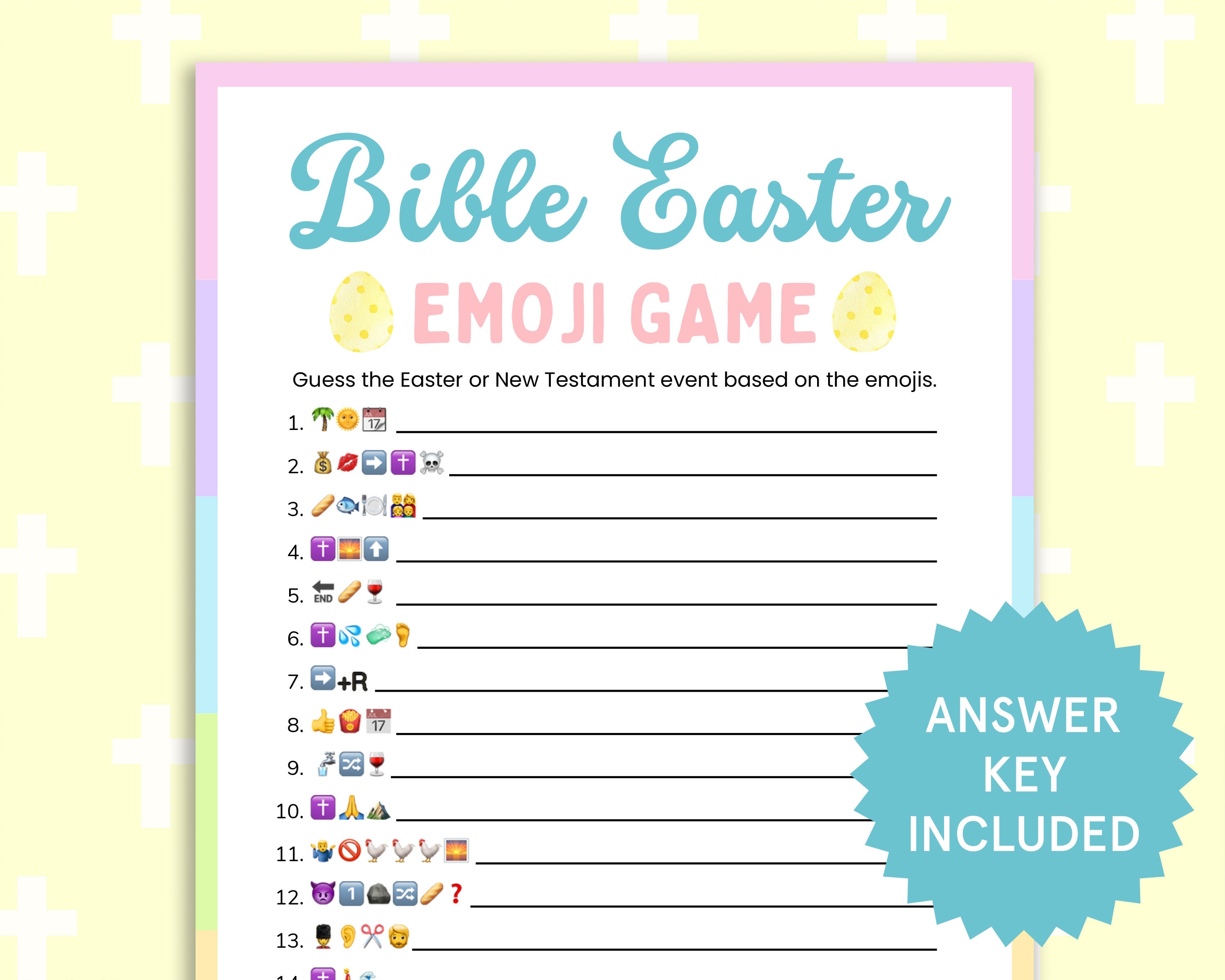 Bible Easter Emoji Pictionary Church Easter Activities for Kids, Adults ...