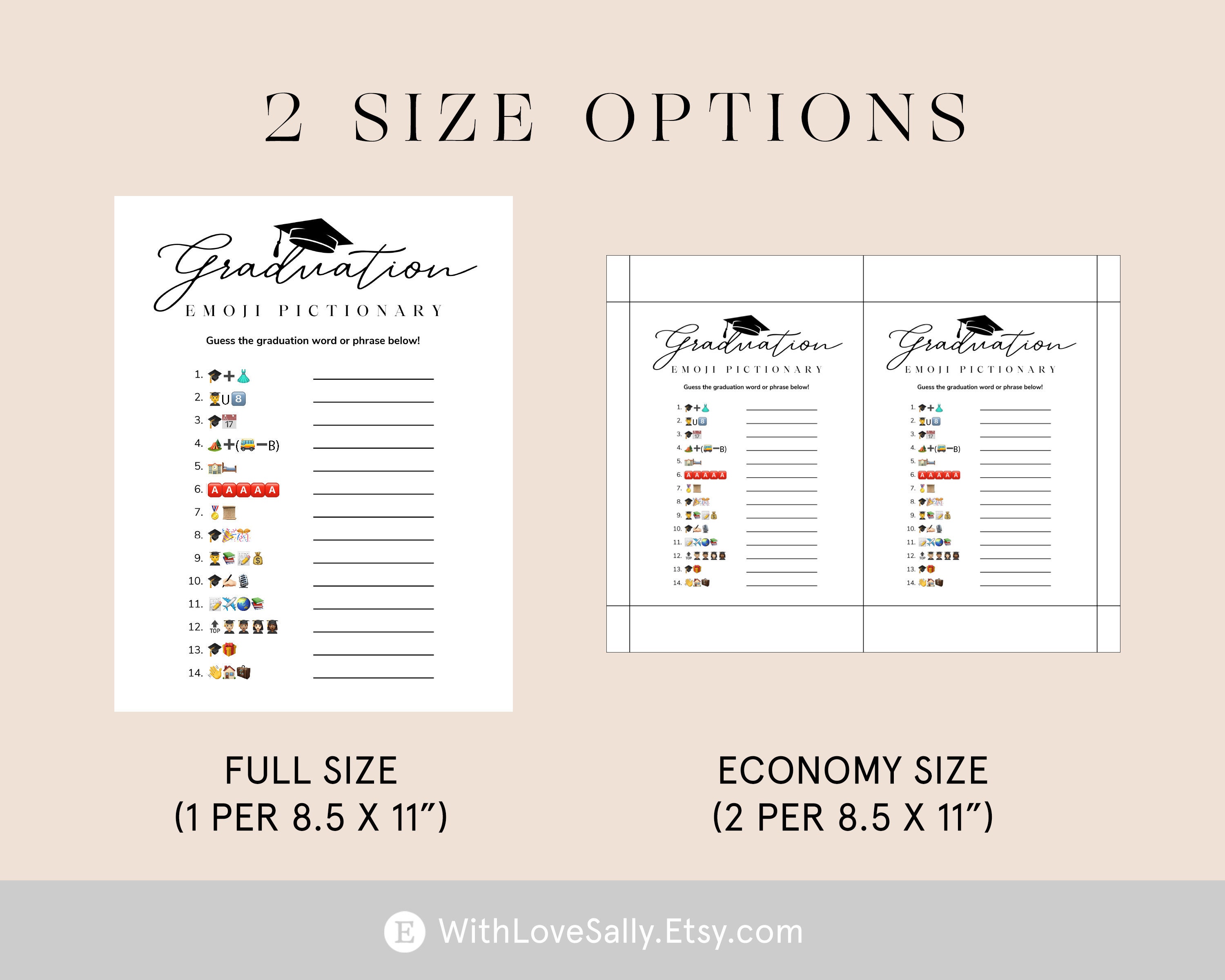 Graduation Emoji Pictionary Graduation Party Games Printable Emoji ...