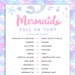 Mermaid Party Game Bundle Girls Birthday Games Mermaid Themed Party ...