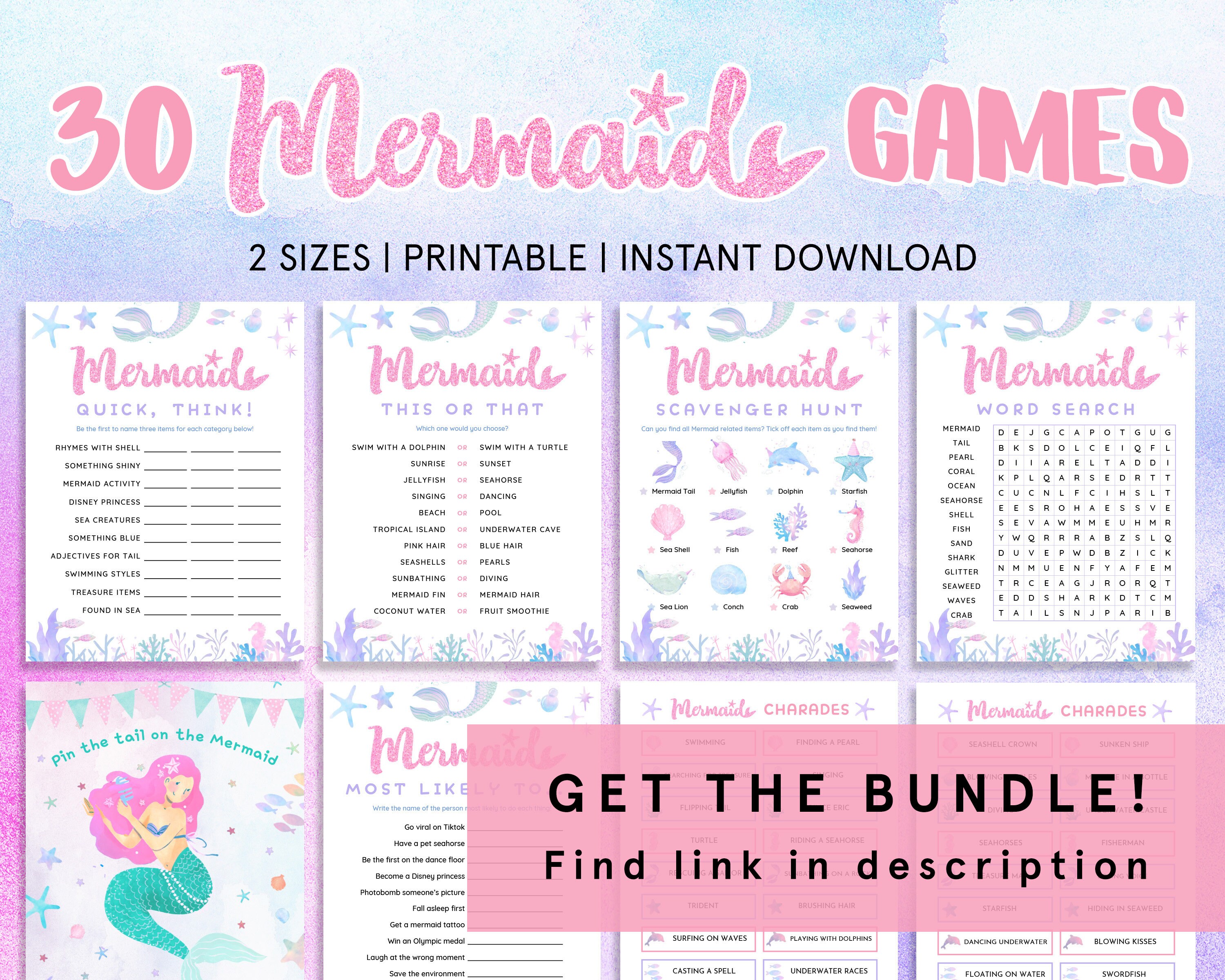 Pin the Tail on the Mermaid Mermaid Theme Birthday Party Mermaid ...