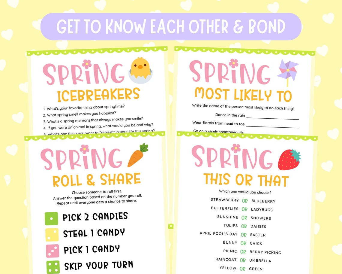 Spring Game Bundle | Fun Spring Party Games for Kids, Adults, Family ...