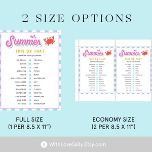 Summer This or That Summer Games Summer Activities for Kids, Adult ...