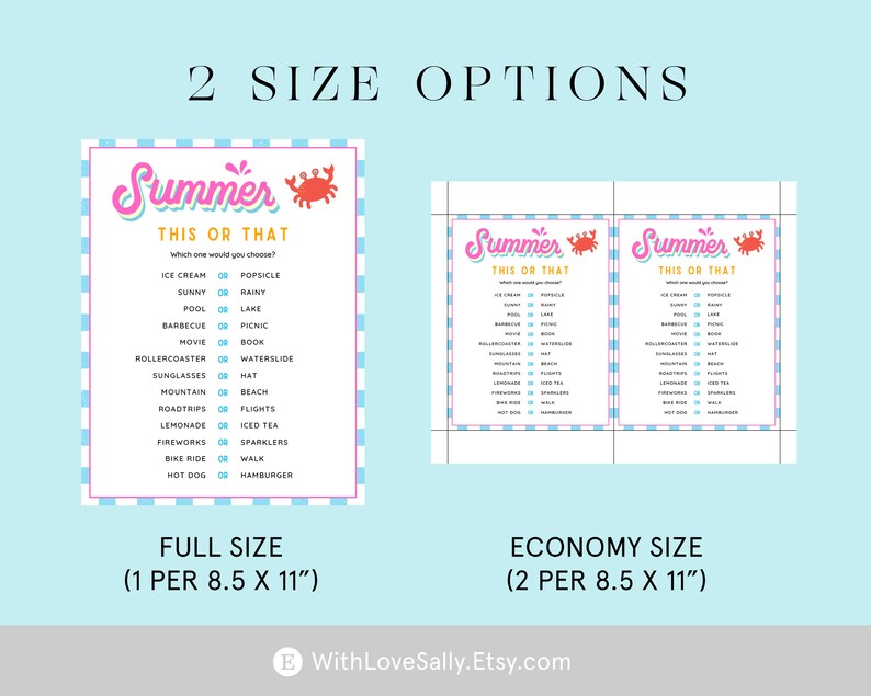 Summer This or That Summer Games Summer Activities for Kids, Adult ...