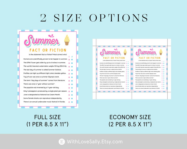 Summer Fact or Fiction Summer Game Summer Activities for Kids, Adult ...
