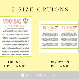 Spring Left Right Game Printable Spring Games Spring Activities for ...