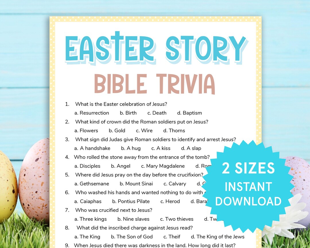 Bible Easter Trivia Game Church Easter Activities for Kids, Adults ...
