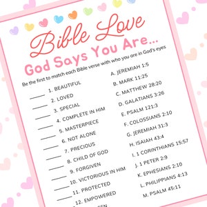 Love Bible Verses Game Bible Games for Kids Ministry Sunday School Kids ...