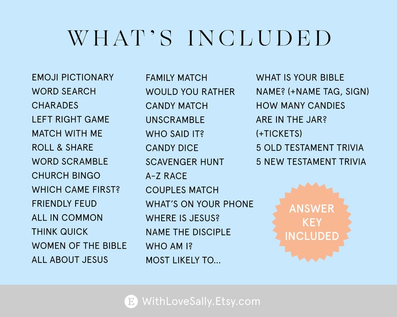 Bible Game Bundle Church Bible Games for Kids, Teens, Adults Christian ...