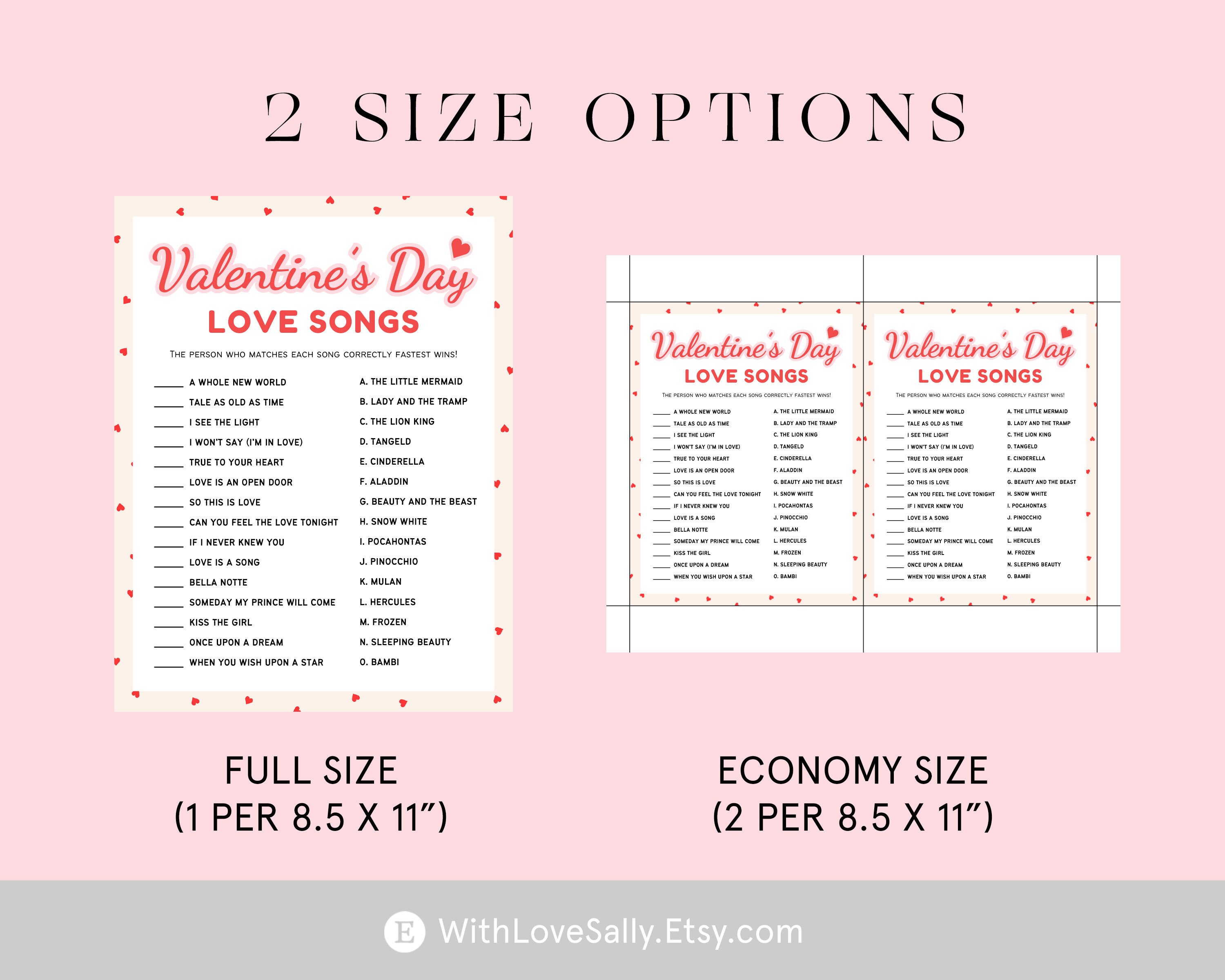 Valentines Day Love Song Game Printable Valentines Trivia for Kids and ...
