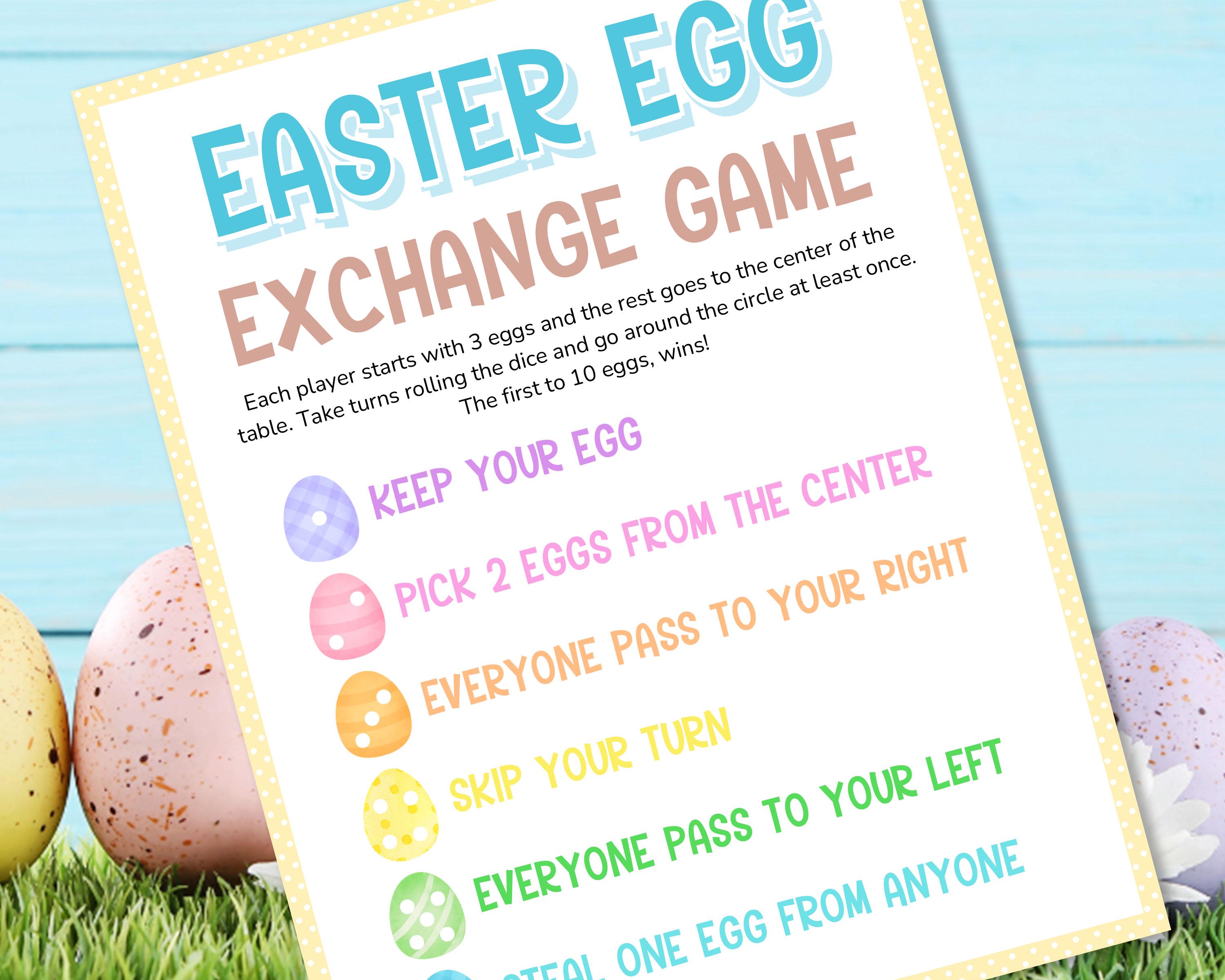 Easter Egg Exchange Dice Game Easter Pass the Gift Easter Party Game ...