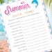 Summer Quick Think Summer Games Summer Think Fast Summer Activities for ...