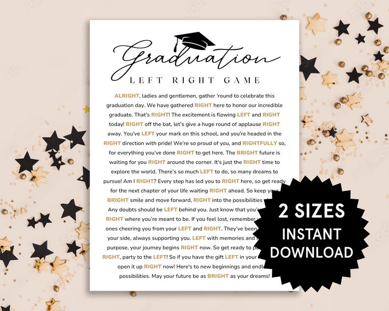 Graduation Left Right Game Graduation Party Games Class of 2026 High ...