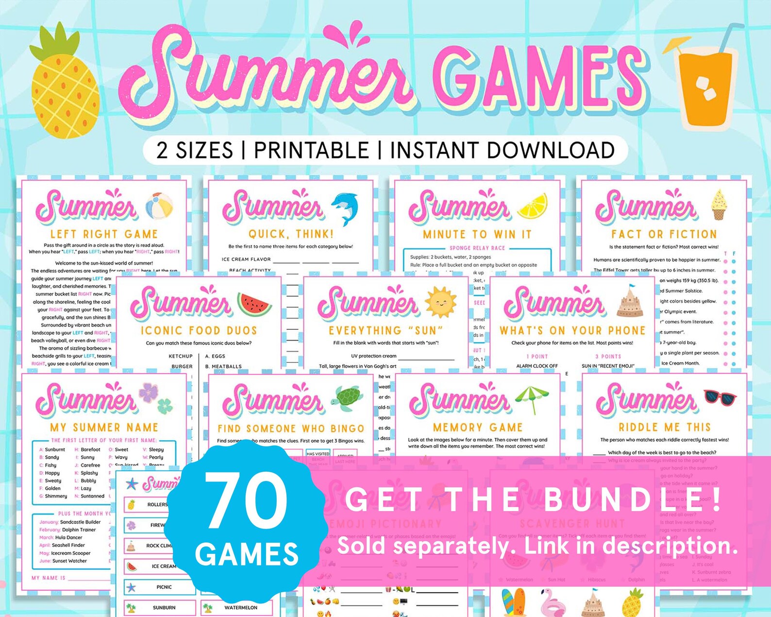 Summer Emoji Pictionary Game Summer Games Beach Games Fun Summer ...