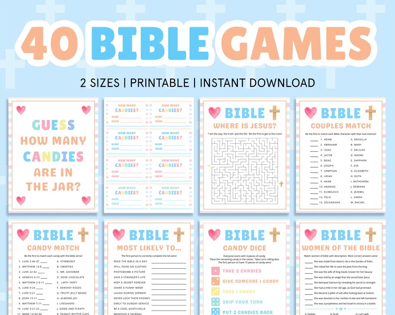 Bible Game Bundle Church Bible Games for Kids, Teens, Adults Christian ...