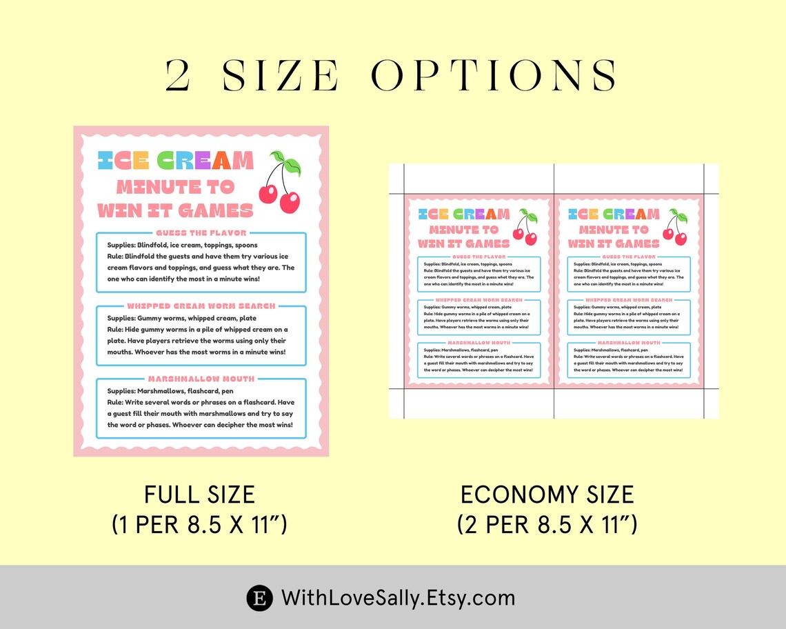 Ice Cream Minute to Win It Summer Activities for Kids Birthday Games ...