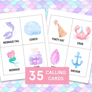Mermaid Bingo Cards Mermaid Games Girls Mermaid Activities for Kids ...