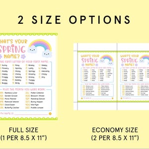 What is Your Spring Name, Name Tag, Sign Printable Spring Party Games ...
