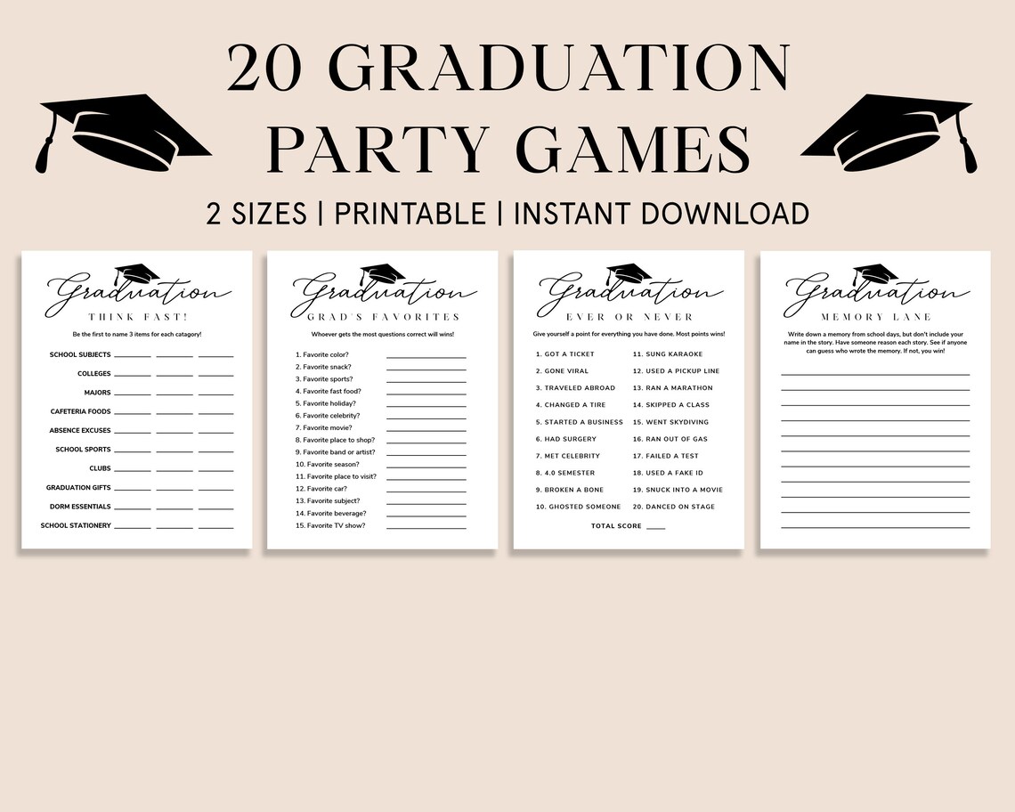 Graduation Party Game Bundle Graduation Games Class of - Etsy