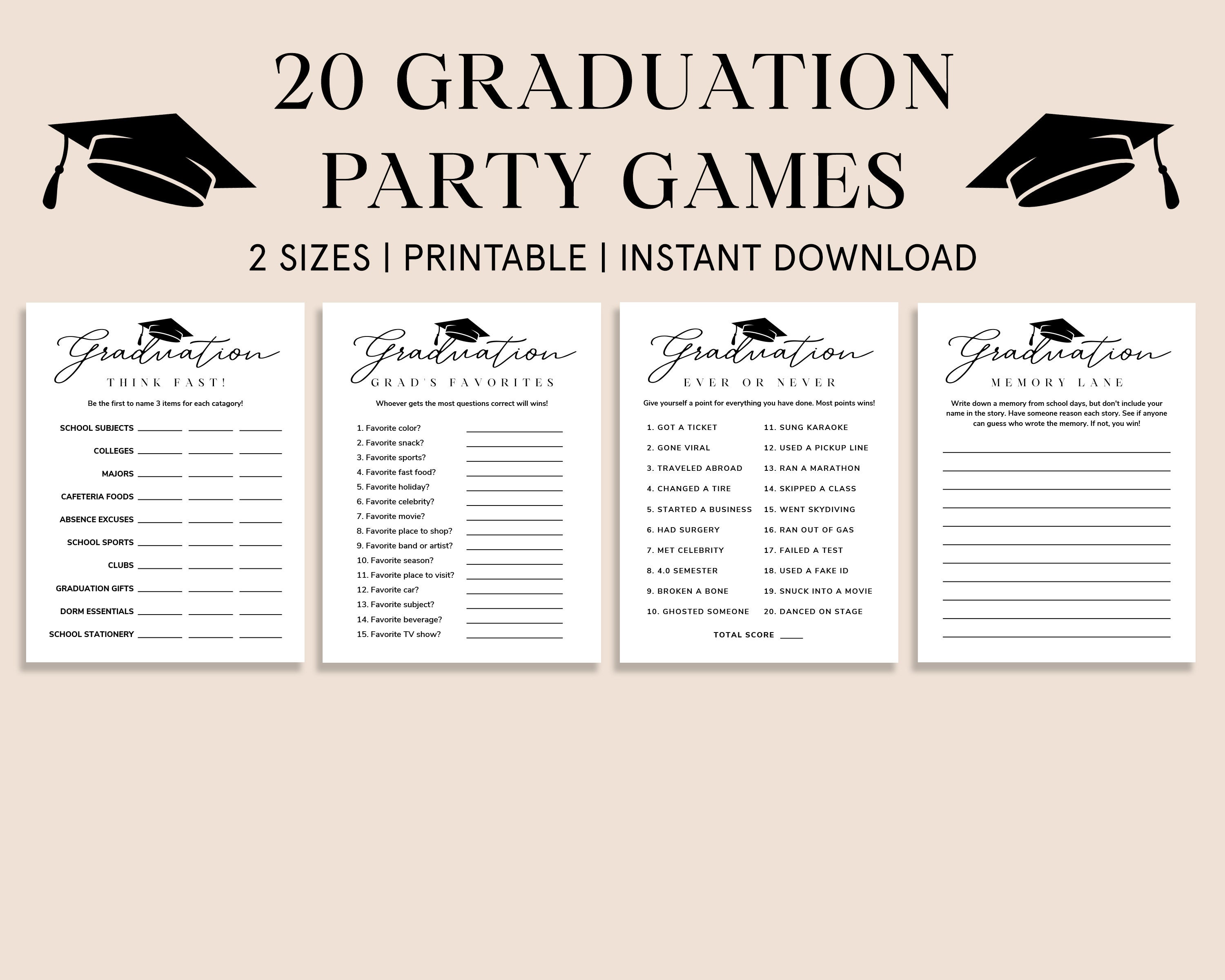 Graduation Party Game Bundle Graduation Games Class of - Etsy