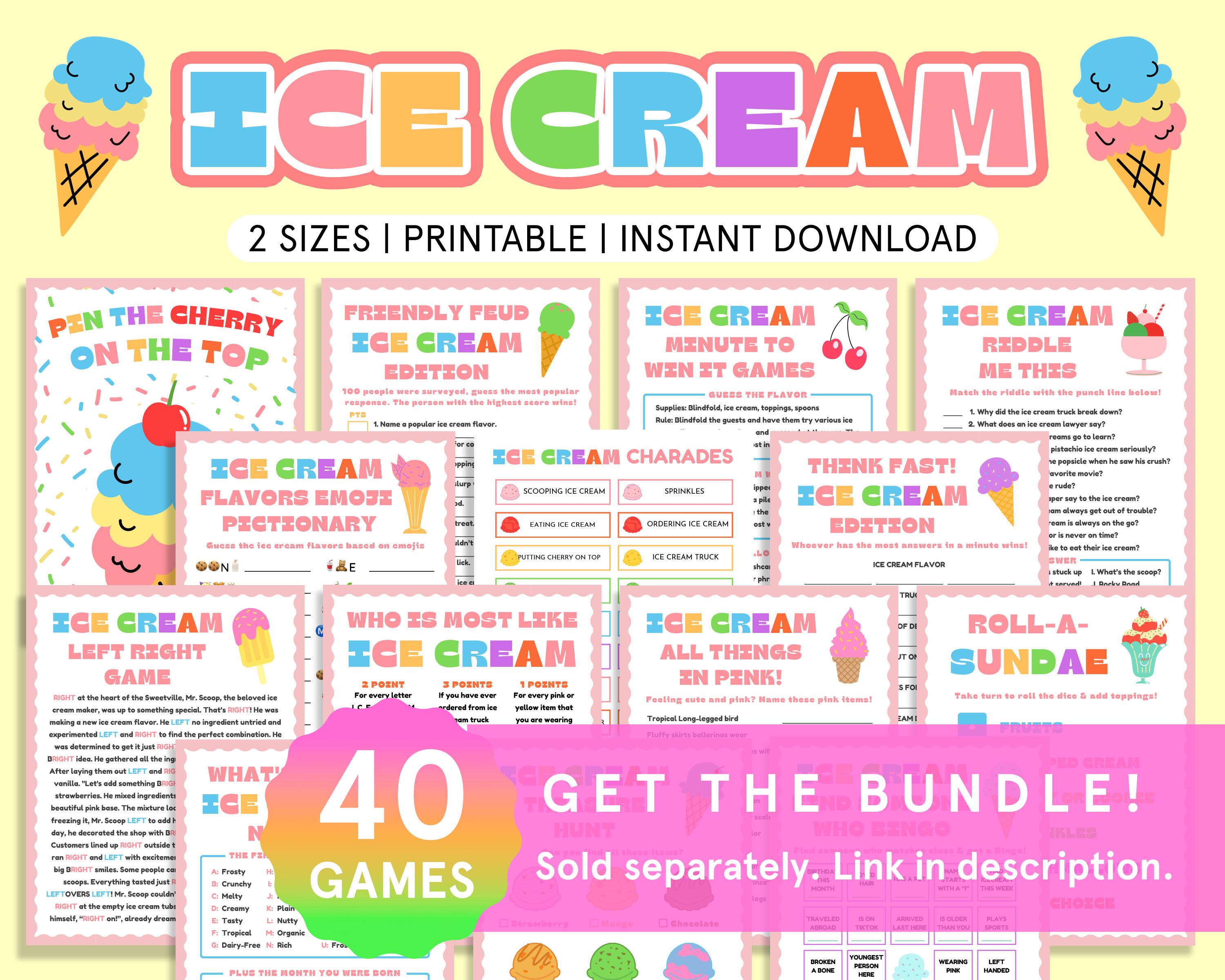 Ice Cream Flavors Emoji Pictionary Ice Cream Party Games Summer ...