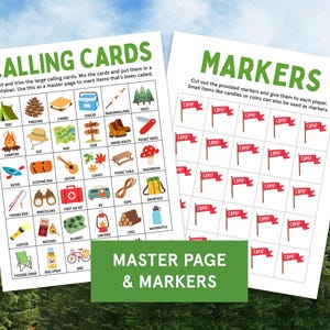 Camping Bingo Cards Camping Games Summer Camp Bingo Camping Group Games ...