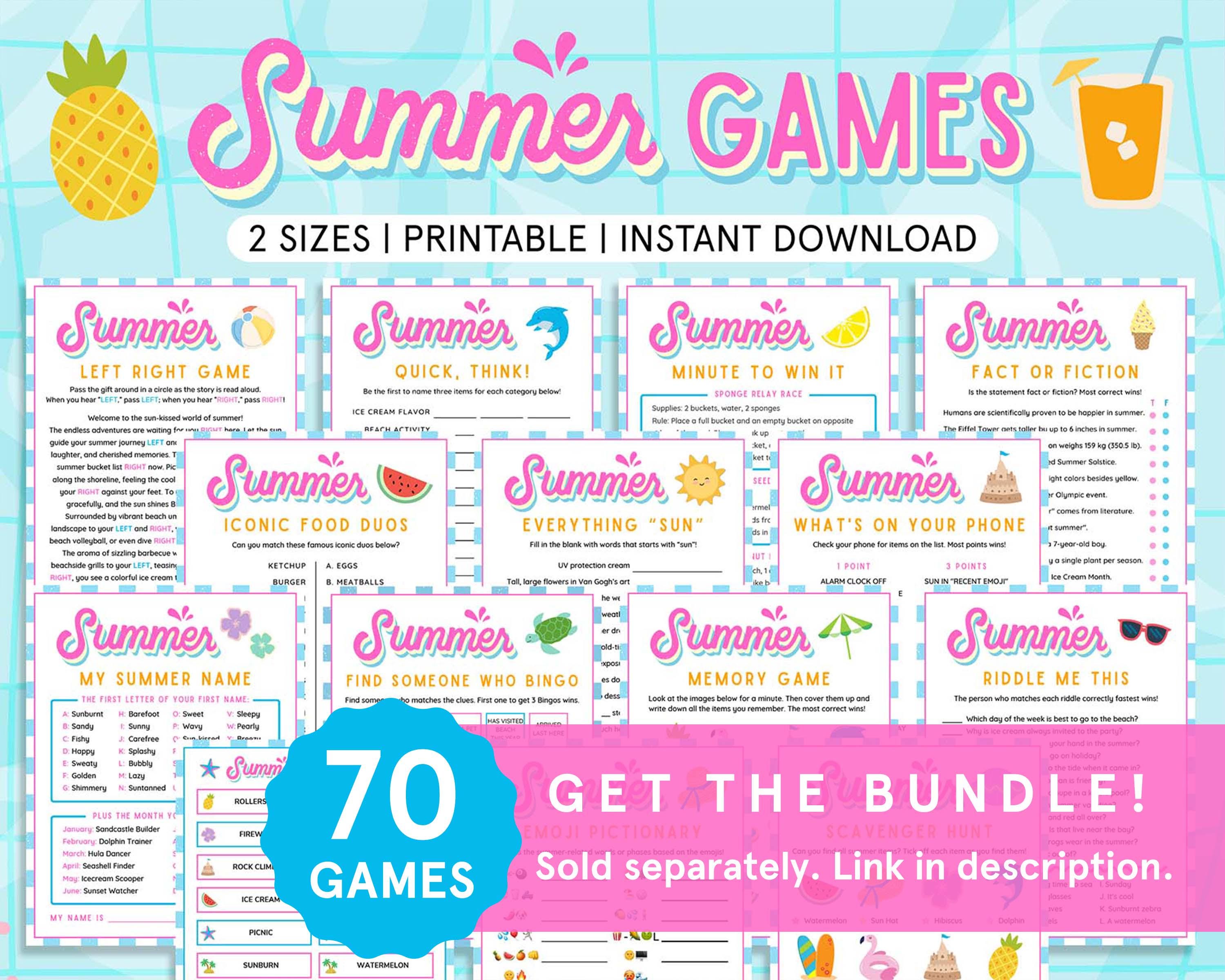 What's Your Summer Name Summer Games for Kids, Family Summer Games ...