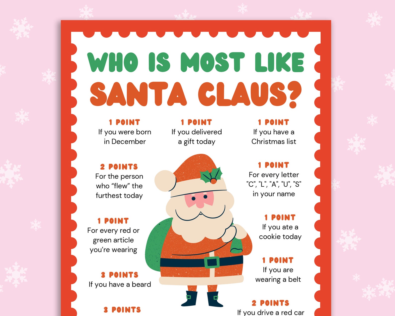 Who is Most Like Santa Claus Fun Christmas Games for Kids, Adults ...