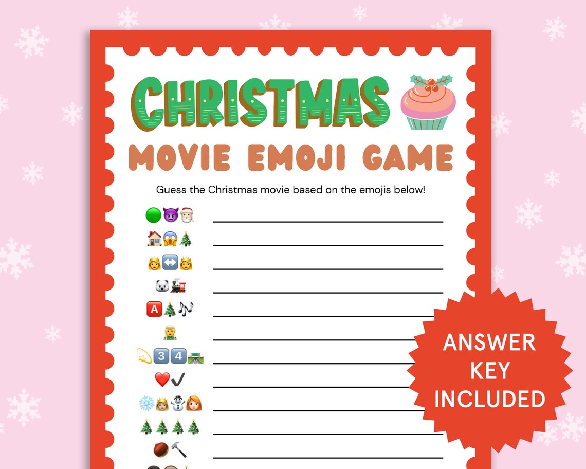 Christmas Movie Emoji Game Christmas Emoji Pictionary Printable ...