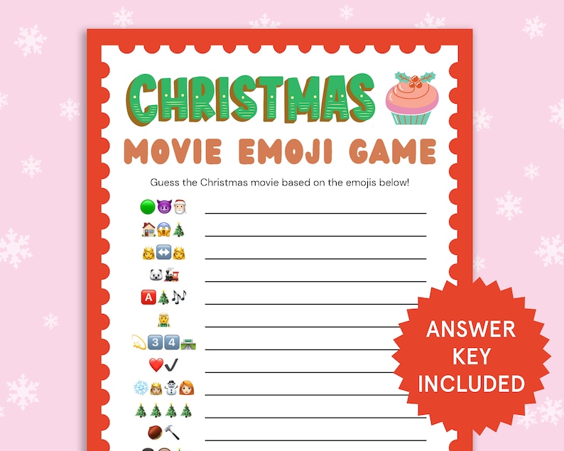 Christmas Movie Emoji Game | Christmas Emoji Pictionary | Printable ...