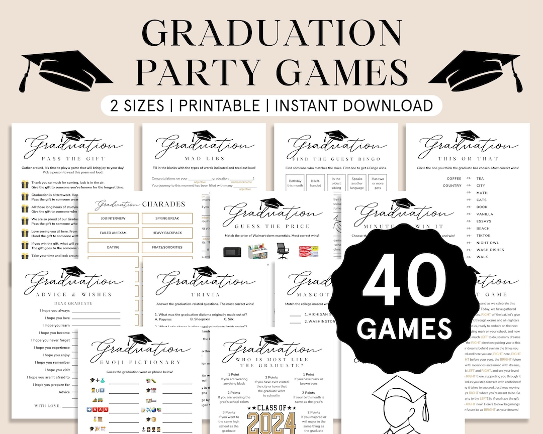 Graduation Party Game Bundle Graduation Party Class of 2024 Graduation ...